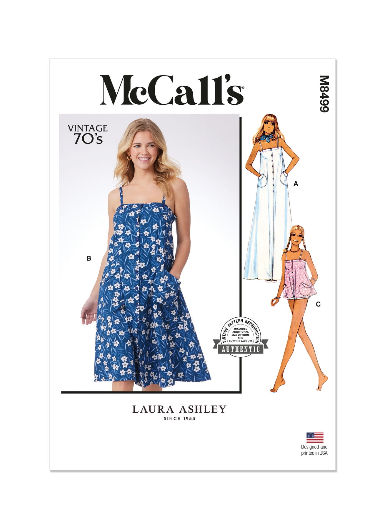 McCall's Sewing Pattern 8499 - 1970s Misses' Dress and Top by Laura ...