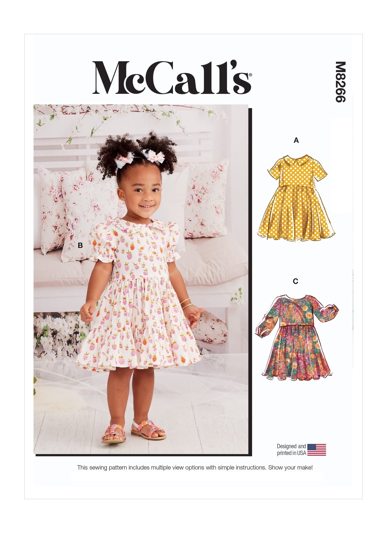 McCall's Sewing Pattern M8266 - Toddlers' Dresses, Size: A (1/2-1-2-3-4 ...