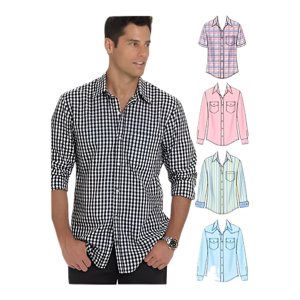 McCall's Synthetic Pockets Short Sleeves Button-Up Shirts (Men's ...