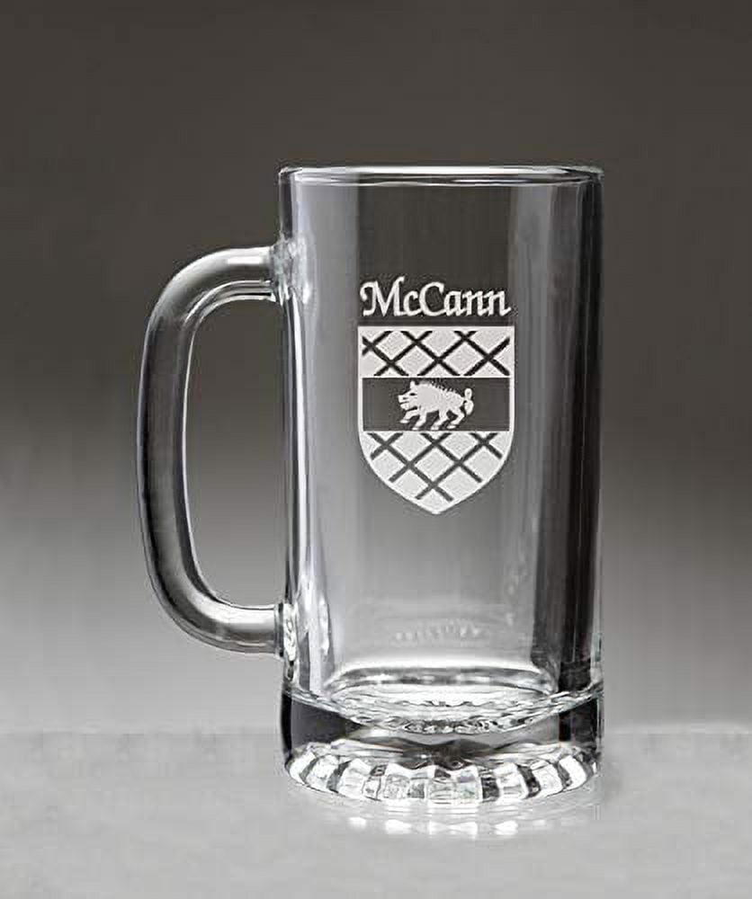McCann Irish Coat of Arms Glass Beer Mug (Sand Etched) - Walmart.com