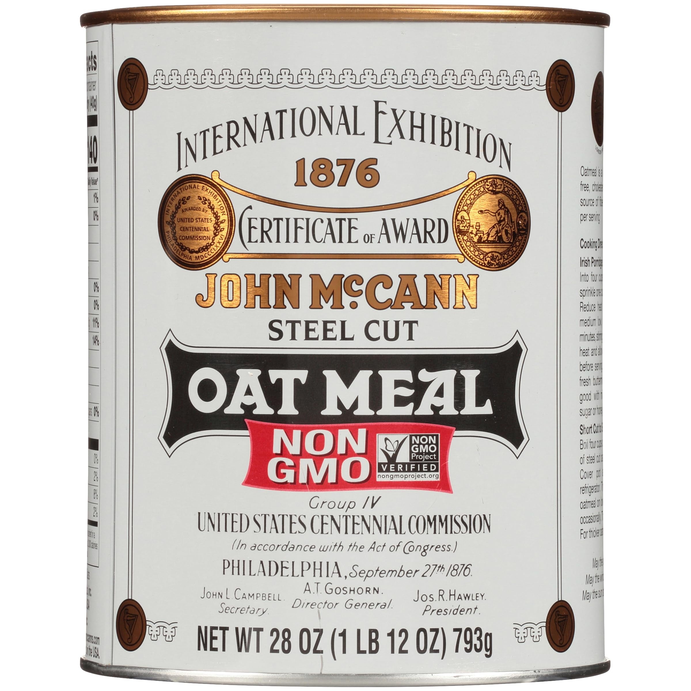 McCann's Irish Oatmeal, Traditional Steel Cut Oats, H2FSD28 Ounce - Walmart.com