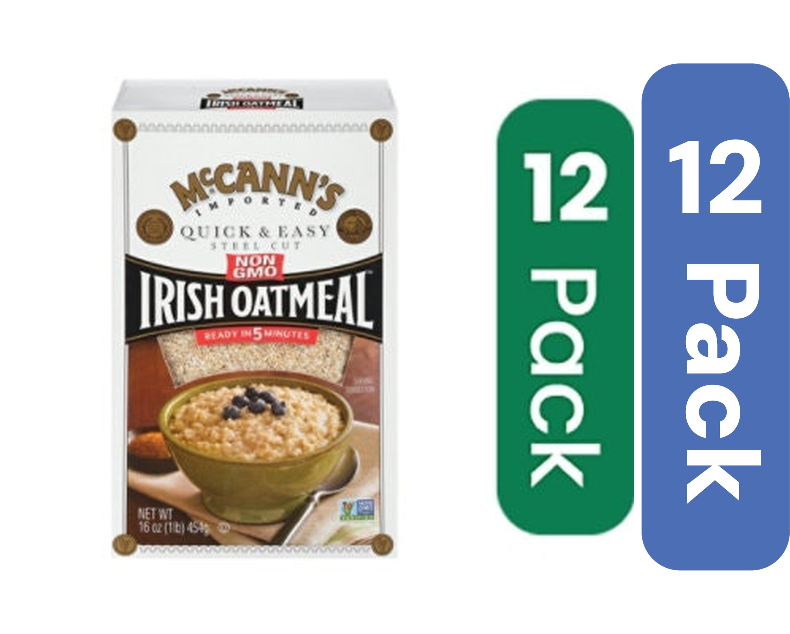 McCann's Quick Easy Steel Cut Oats Box 16 oz (Pack Of 12) - Walmart.com