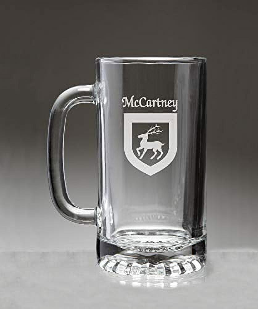 McCartney Irish Coat of Arms Glass Beer Mug (Sand Etched) - Walmart.com