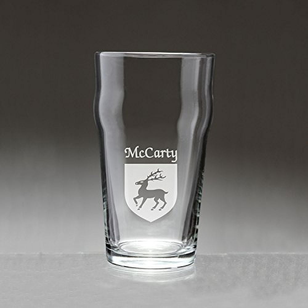 McCarty Irish Coat of Arms Pub Glasses - Set of 4 (Sand Etched ...