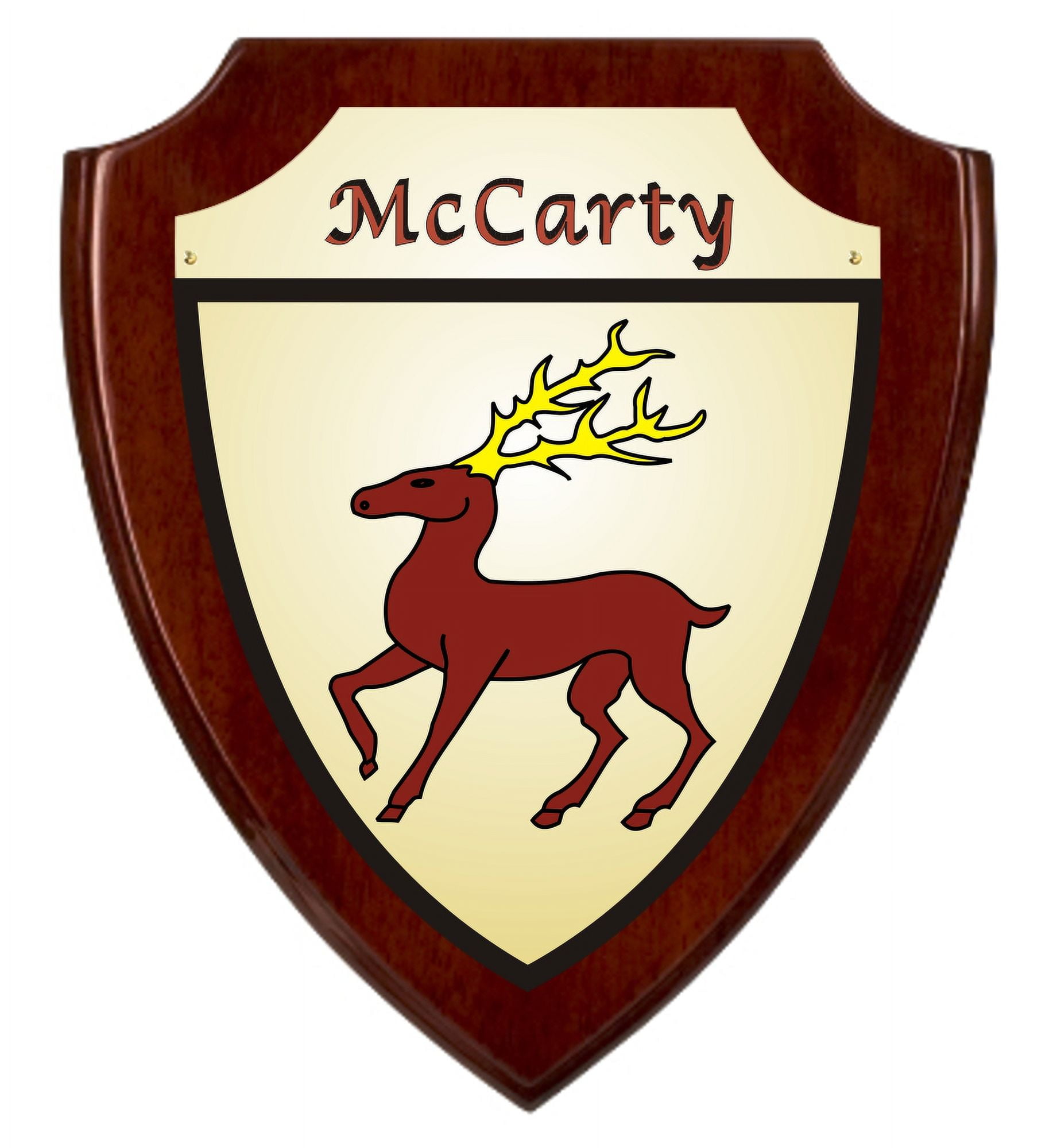 McCarty Irish Coat of Arms Shield Plaque - Rosewood Finish - Walmart.com