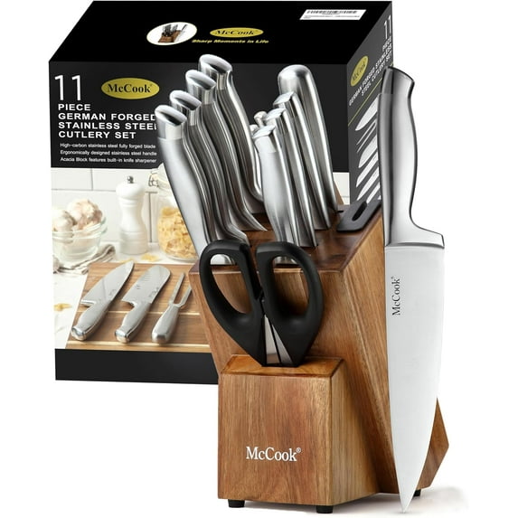 McCook® Knife Sets with Built-in Sharpener,German Stainless Steel ...