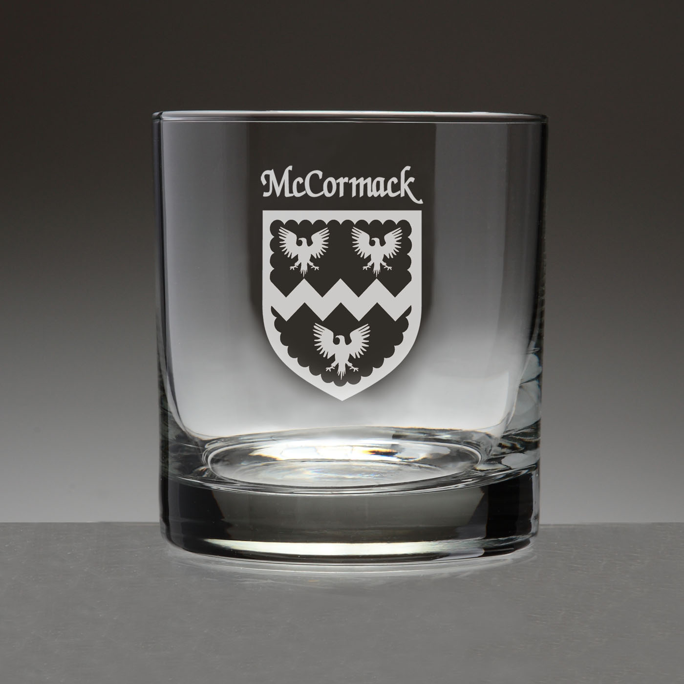 McCormack Irish Coat of Arms Tumbler Glasses - Set of 4 (Sand Etched ...