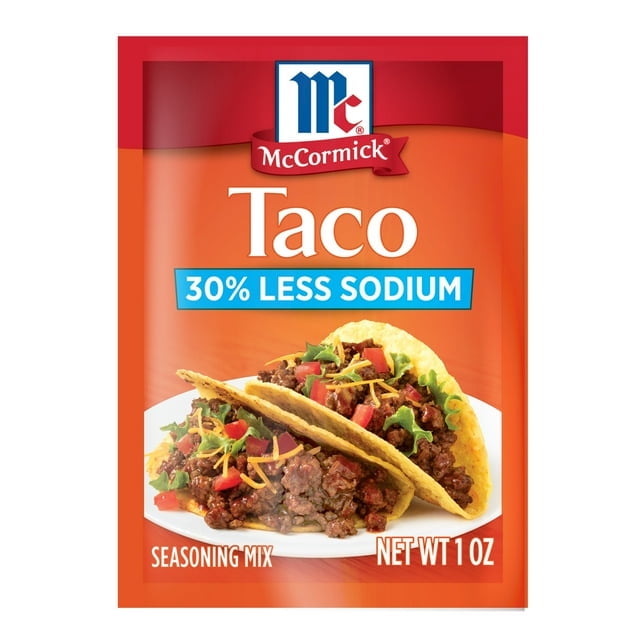 McCormick 30% Less Sodium Taco Seasoning Mix 1 oz Envelope (Pack of 15 ...