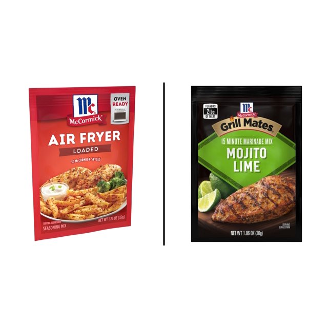 McCormick Air Fryer Loaded Seasoning Mix 1.25 oz & Grill Mates Mojito ...