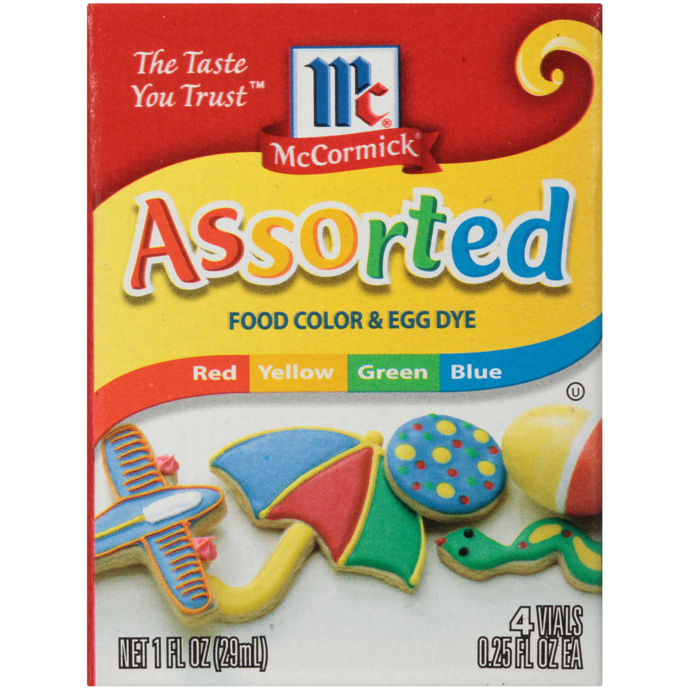 McCormick, Food Coloring & Egg Dye, 1 oz, Assorted Bright Colors ...