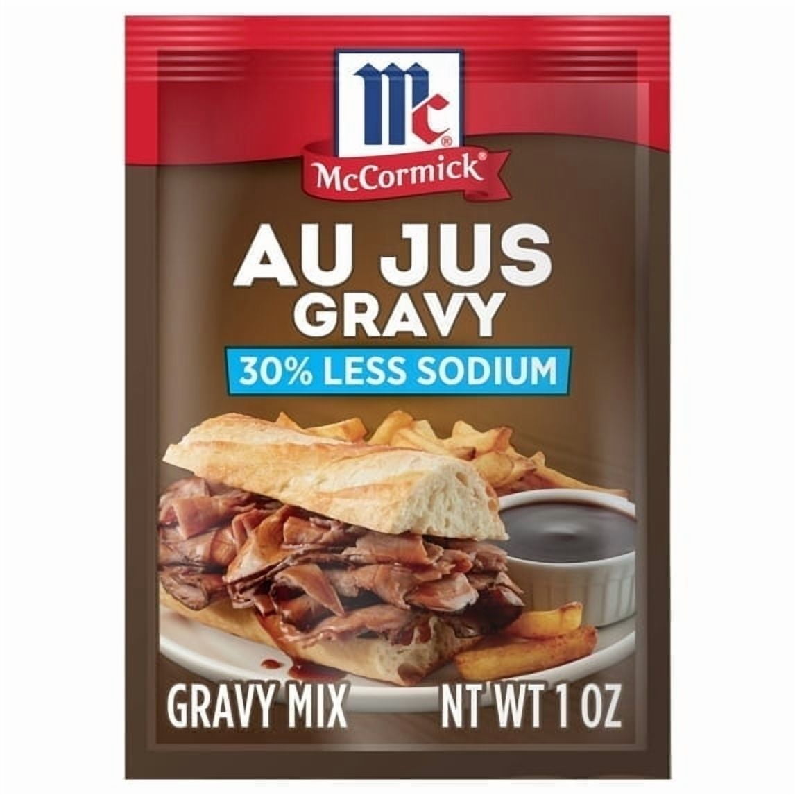 McCormick Au Jus Gravy, 30% Less Sodium Gravy Mix, 1.0 oz Bag - Walmart.com