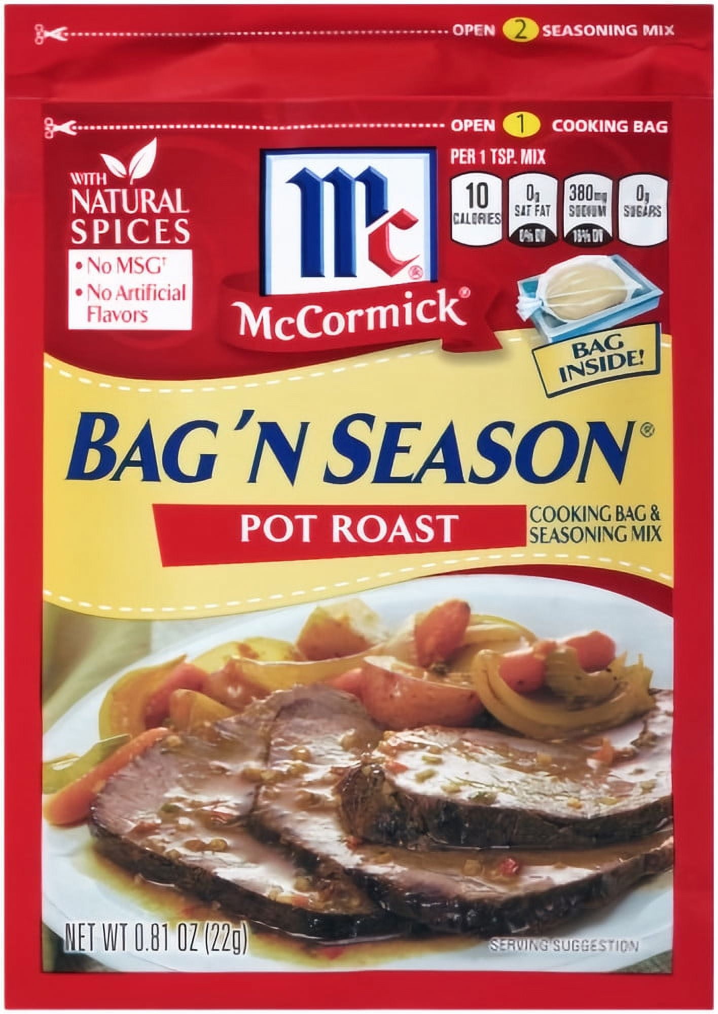 McCormick Bag 'n Season Pot Roast Seasoning Mix 0.81 oz (Pack of 10 ...