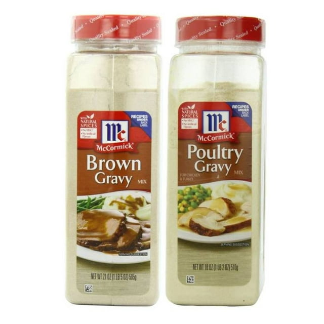 McCormick Brown Gravy, 21 oz. and McCormick Poultry Gravy 18 oz. Bundle ...
