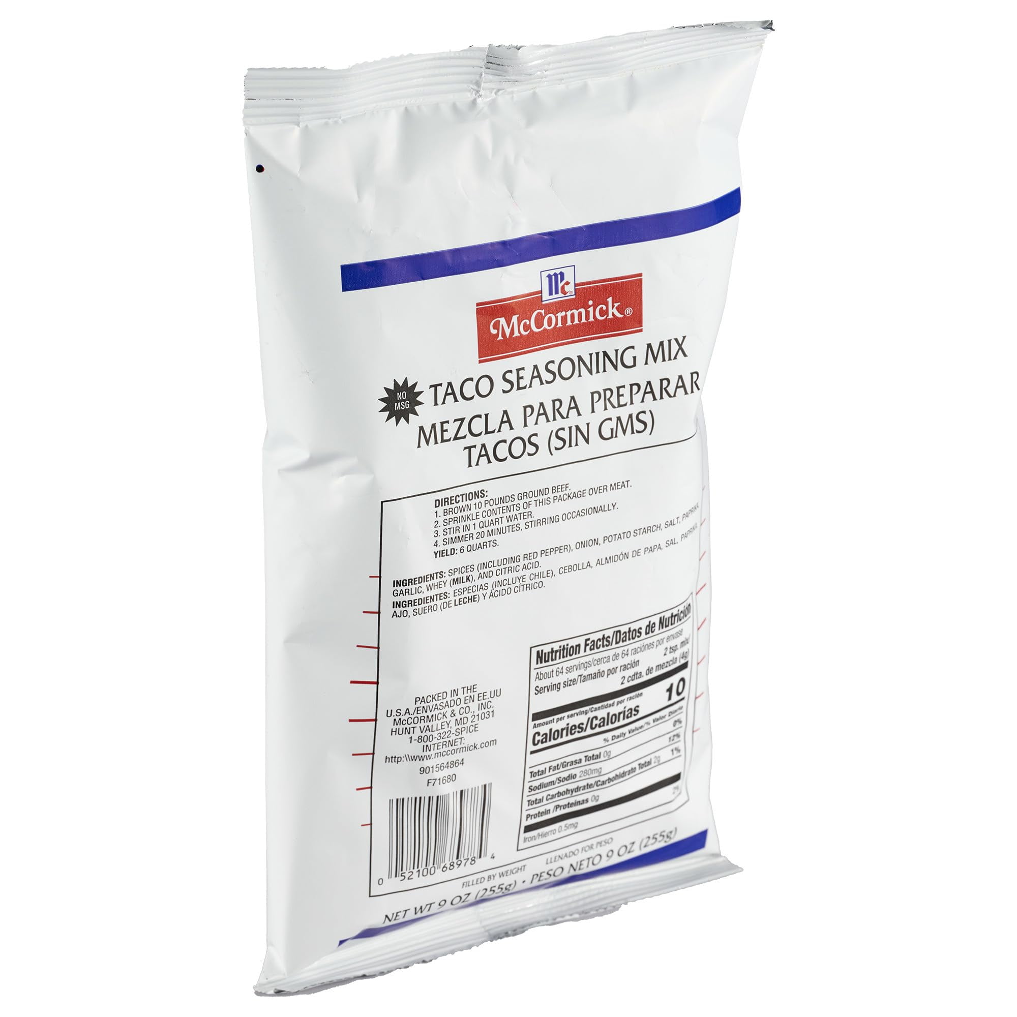 McCormick Culinary Taco Seasoning OIF8 Mix, 11 oz - One 11 Ounce Bag of ...