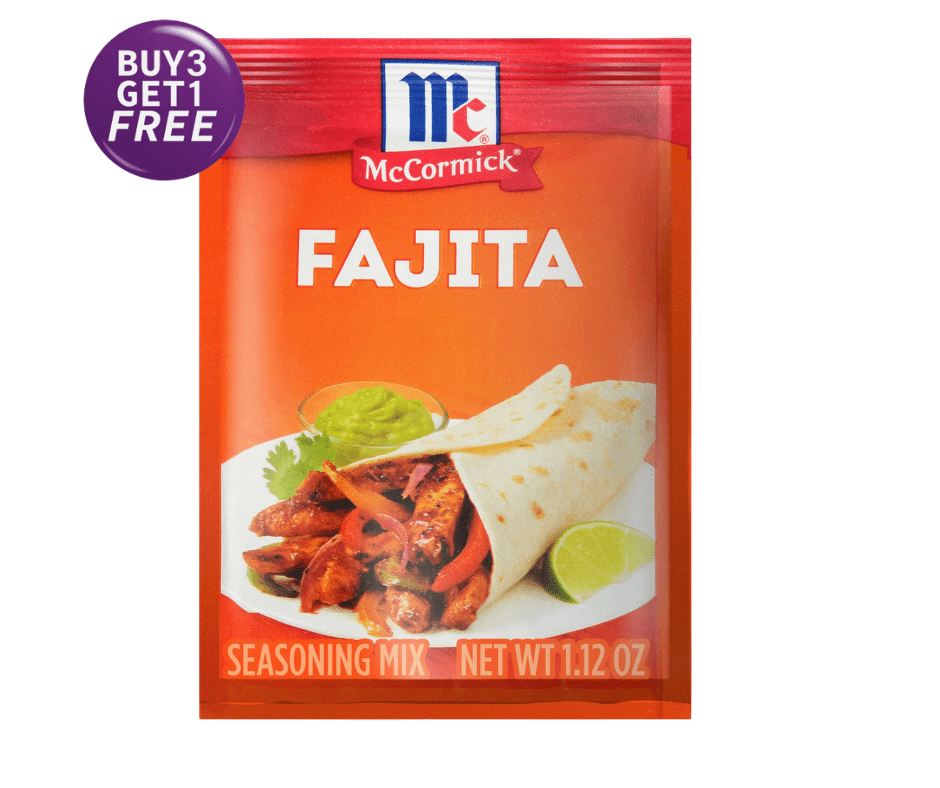 McCormick Fajita Seasoning Mix, 1.12 oz Envelope (Buy 3 Get 1 Free ...
