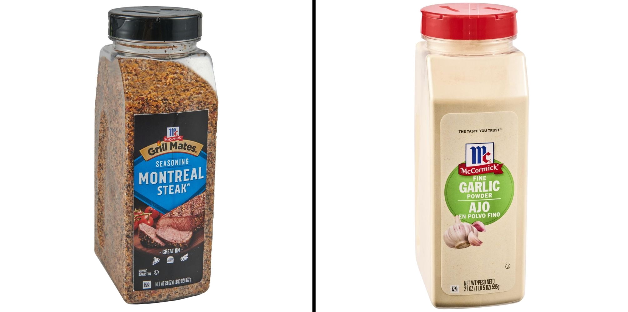 McCormick Fine Garlic Powder, 21 oz & McCormick Grill Mates Montreal ...
