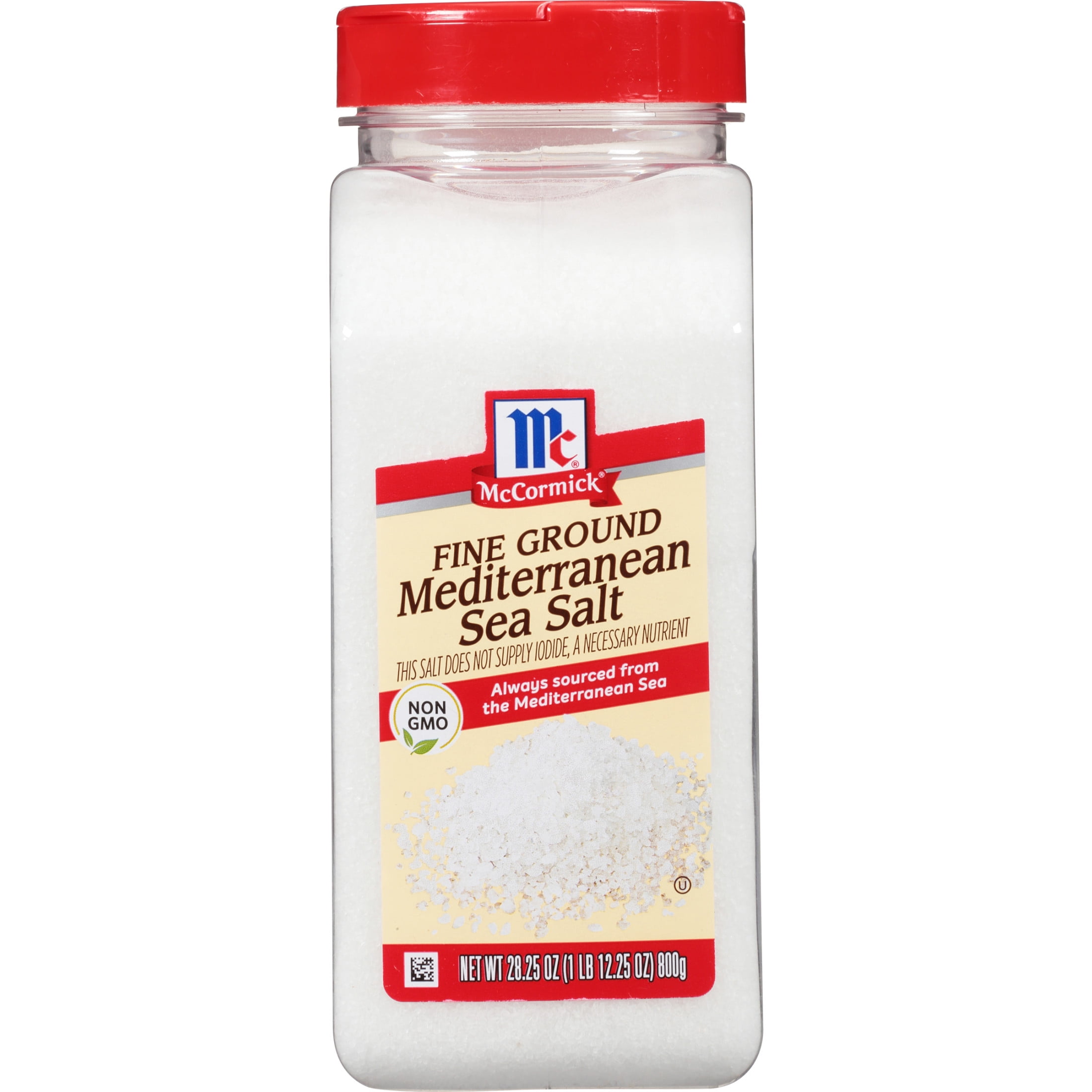 McCormick Kosher Fine Ground Mediterranean Sea Salt, 28.25 oz Bottle ...
