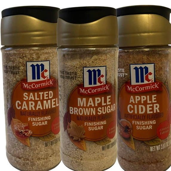 McCormick Finishing Sugar 3 Pack - Apple Cider, Maple Brown Sugar, and ...