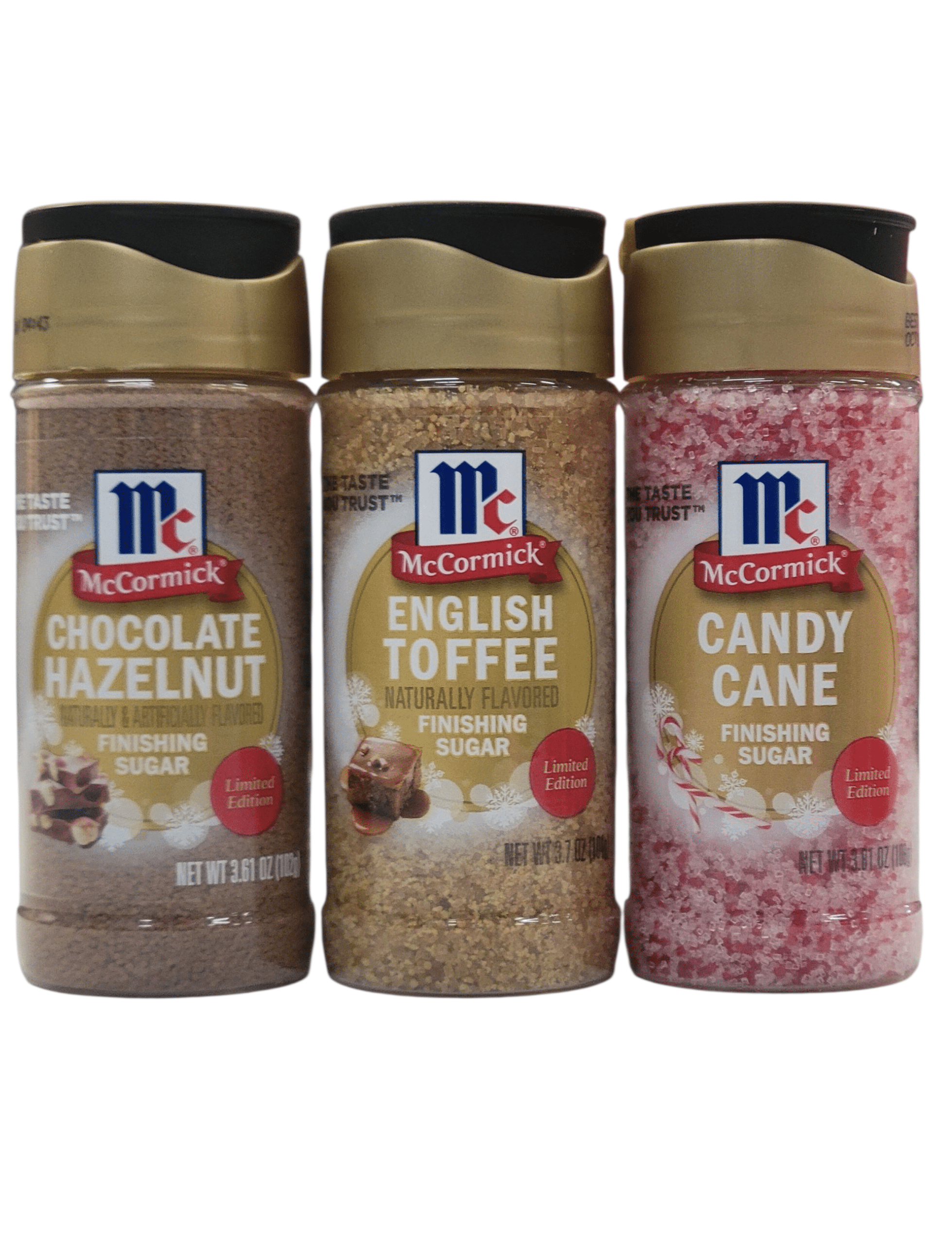 McCormick Finishing Sugar 3 Pack - Chocolate Hazelnut, English Toffee ...