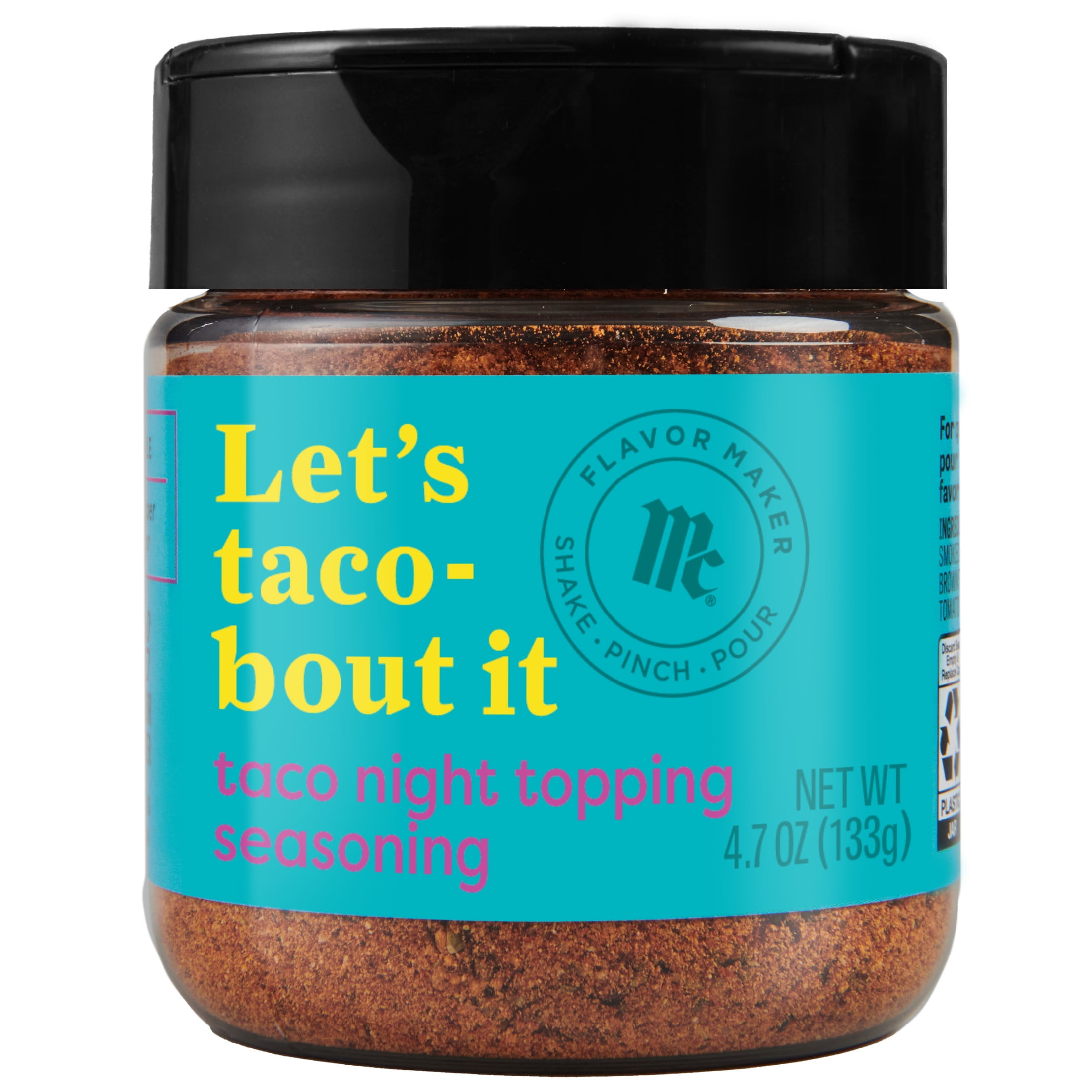 McCormick Flavor Maker Taco Topping Seasoning 4.7 oz Jar with Smoky ...