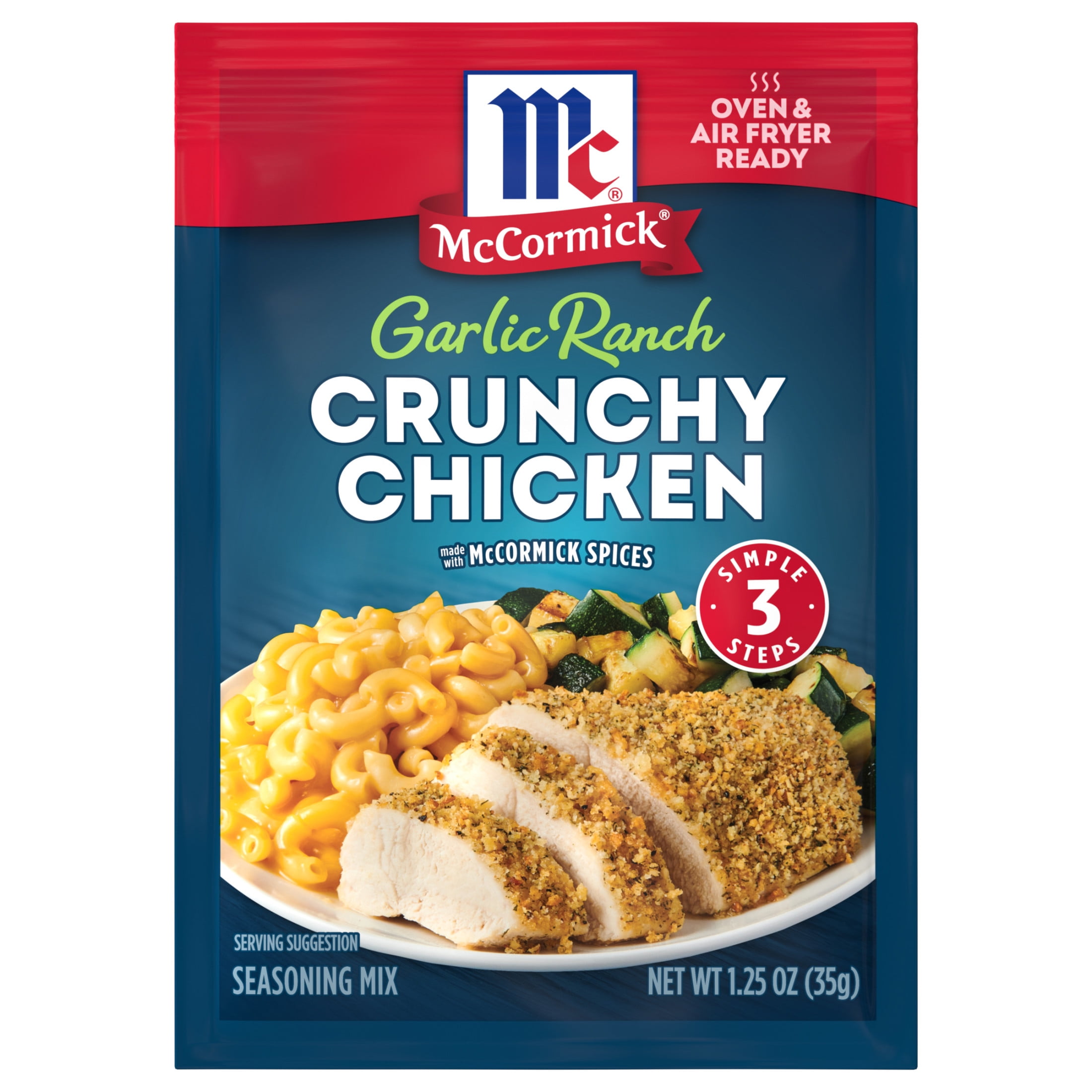McCormick Garlic Ranch Crunchy Chicken Seasoning Mix, 1.25 oz Envelope ...