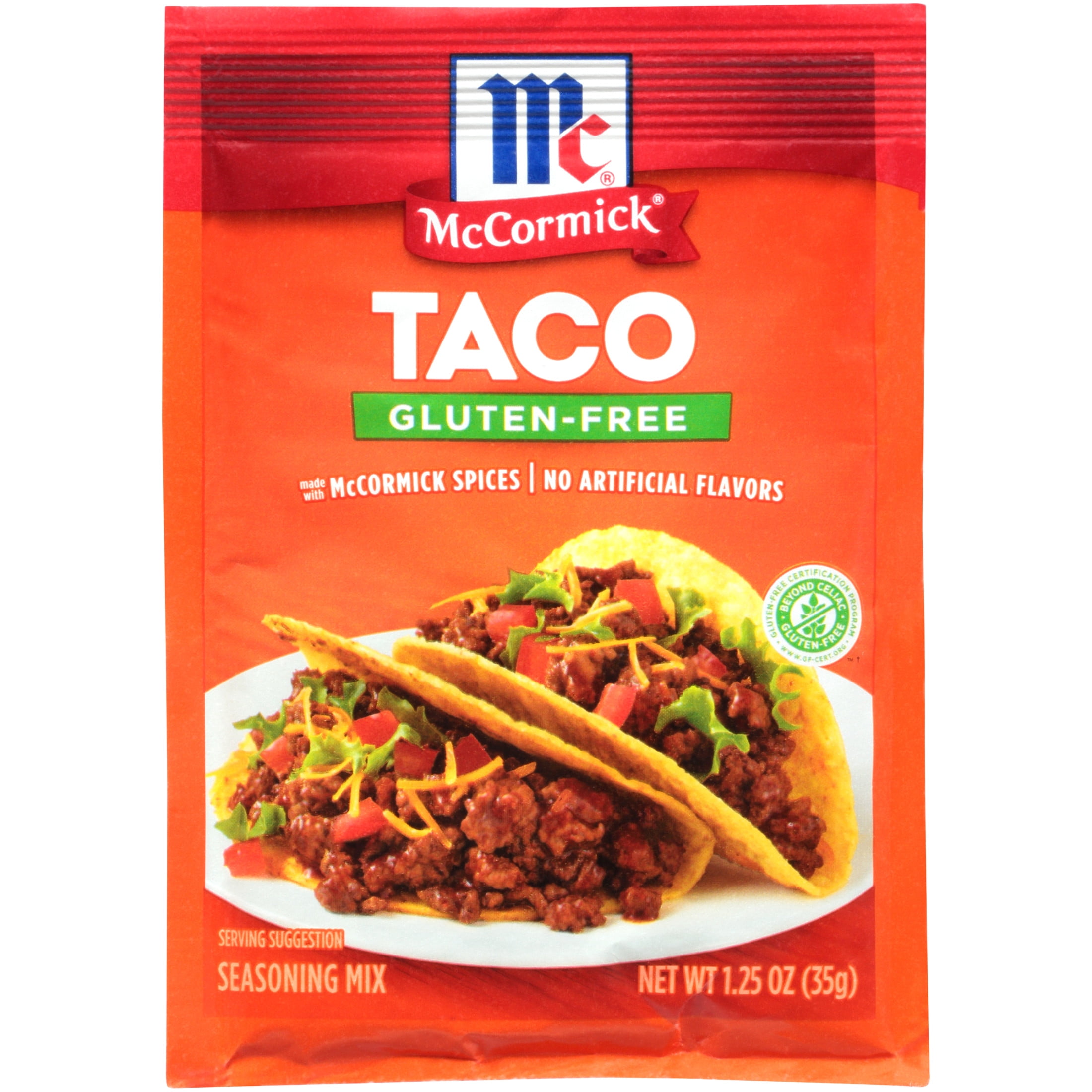 McCormick Gluten-Free Mexican Fiesta Taco Seasoning Mix, 1.25 oz Packet ...