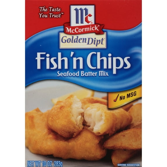 McCormick Golden Dipt Fry Mix - Fish n Chips, 10 oz Coatings & Batters ...