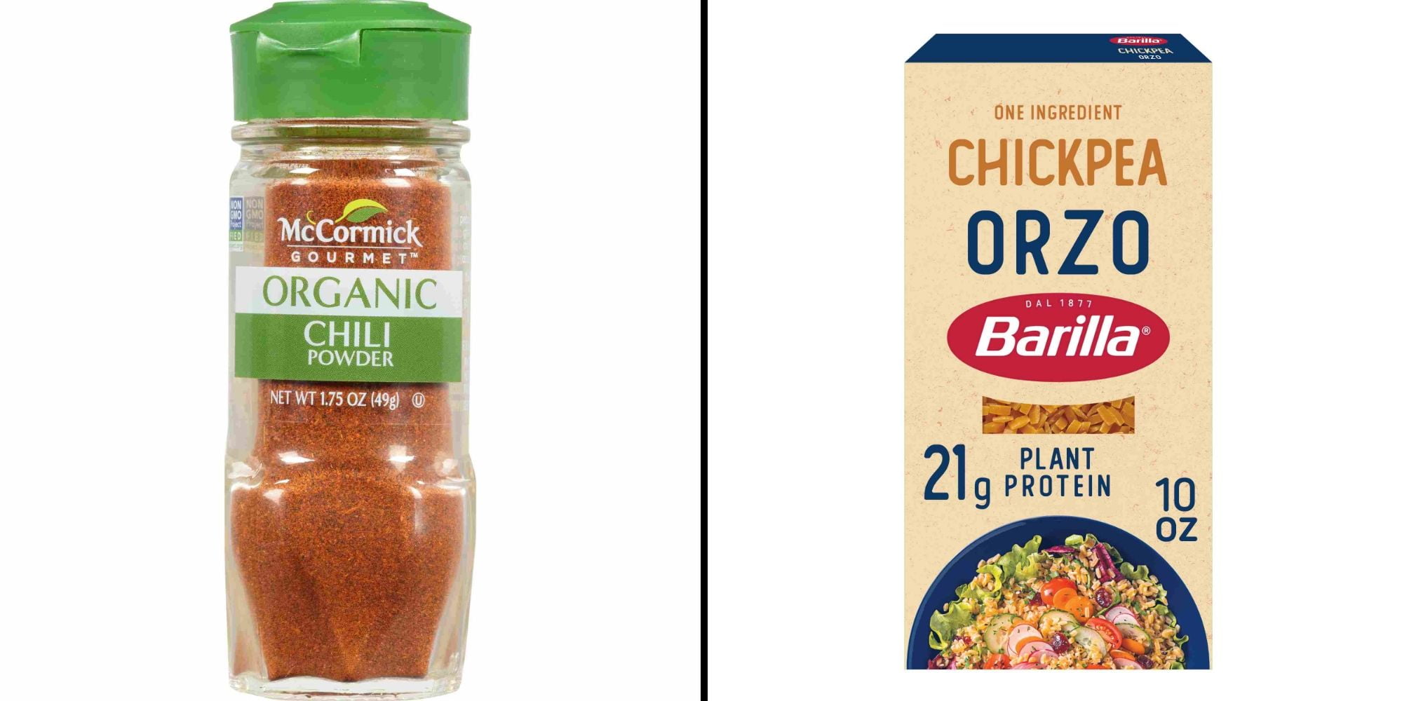 McCormick Gourmet Organic Chili Powder 1.75 oz & Barilla 12g Protein ...