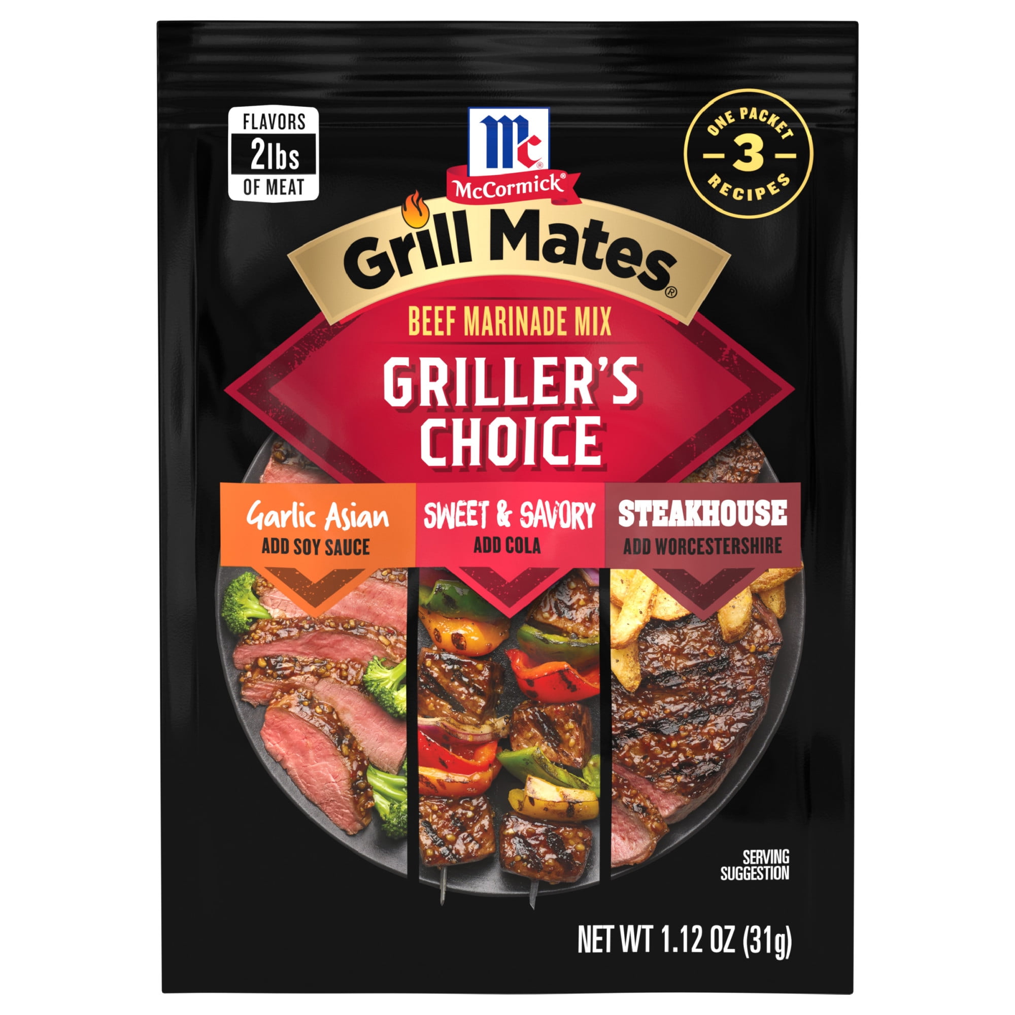 McCormick Grill Mates Griller's Choice Beef Marinade Mix, 1.12 oz Mixed ...