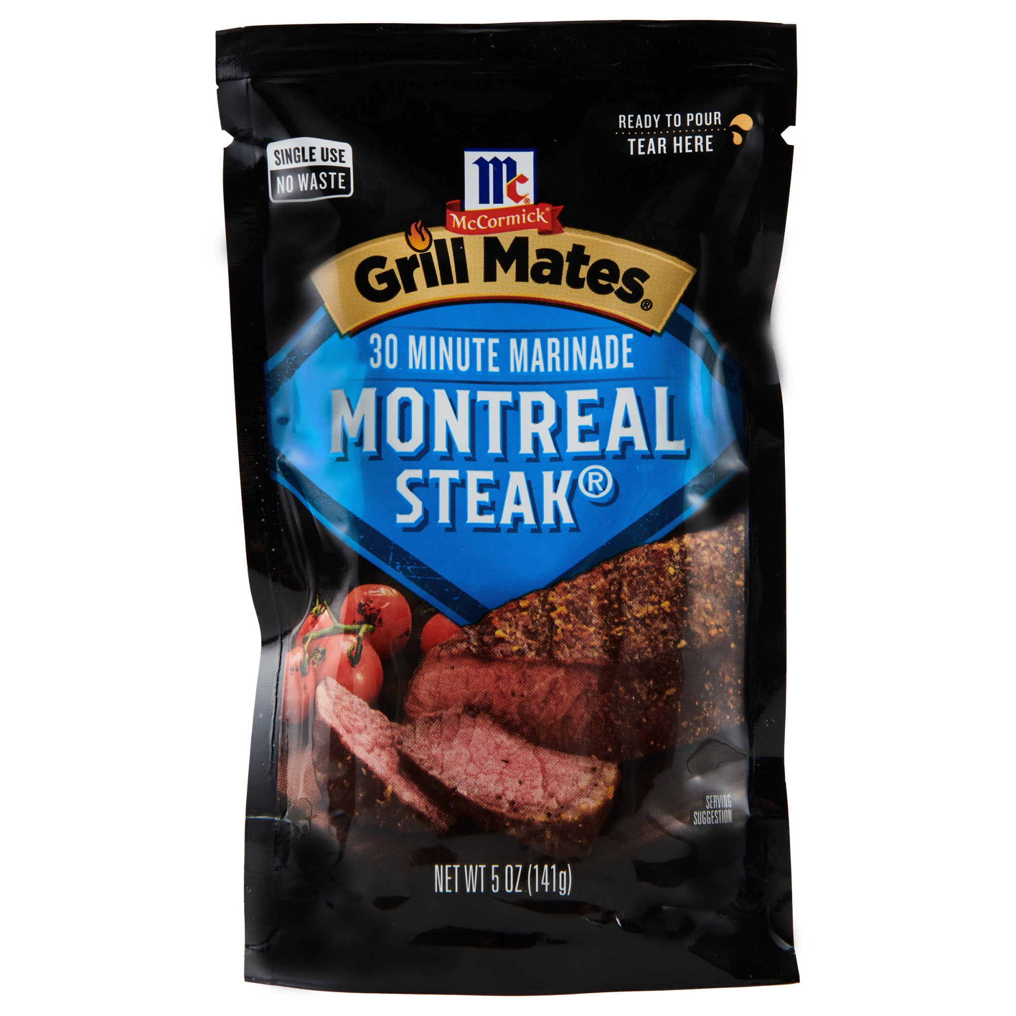 McCormick Grill Mates Montreal Steak Single Use Marinade, 5 oz Pouch ...