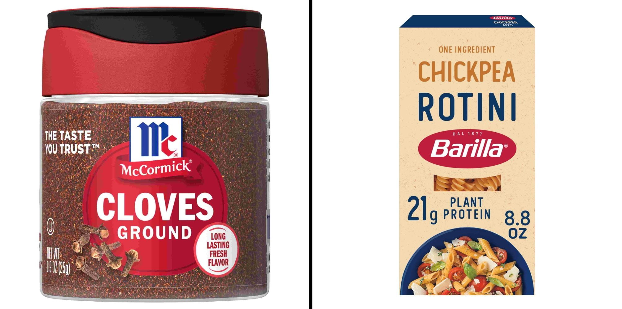 McCormick Ground Cloves 0.9 oz & Barilla 12g Protein Chickpea Rotini ...