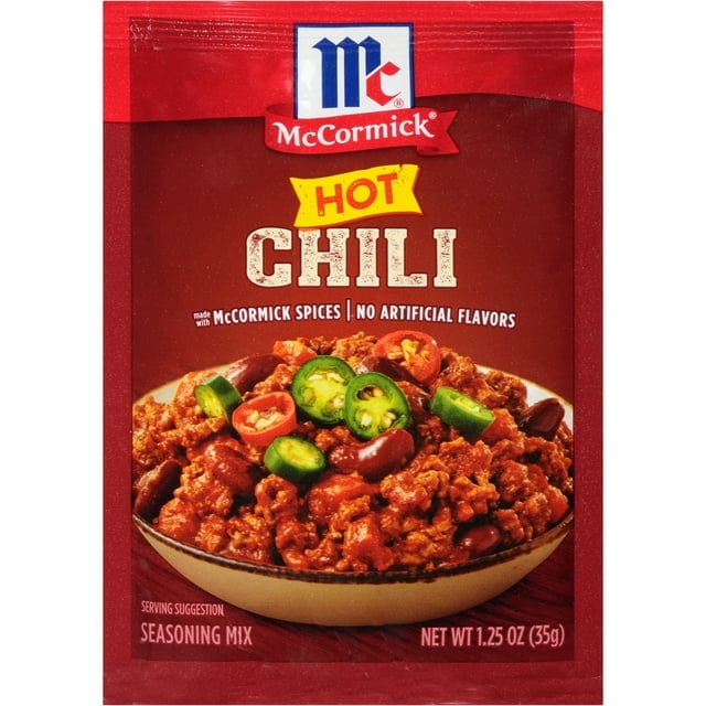 McCormick Hot Chili Seasoning Mix 1.25 oz Envelope (Pack of 10 ...