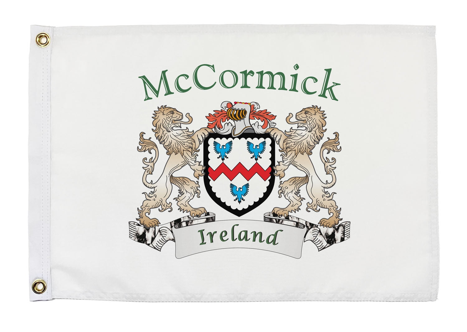 McCormick Irish Coat of Arms Small White Flag - 16"x10.5" inches ...