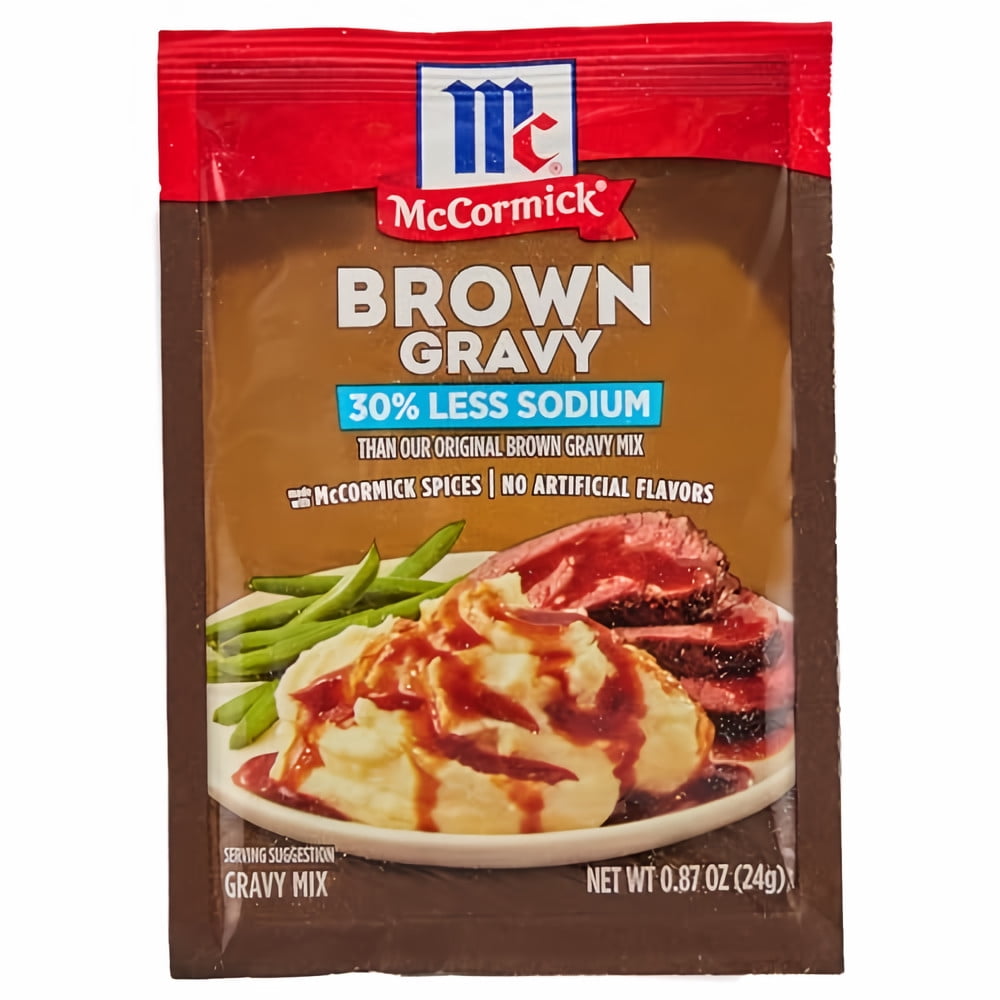 Mccormick Less Sodium Brown Gravy Mix (Pack of 4) - Walmart.com