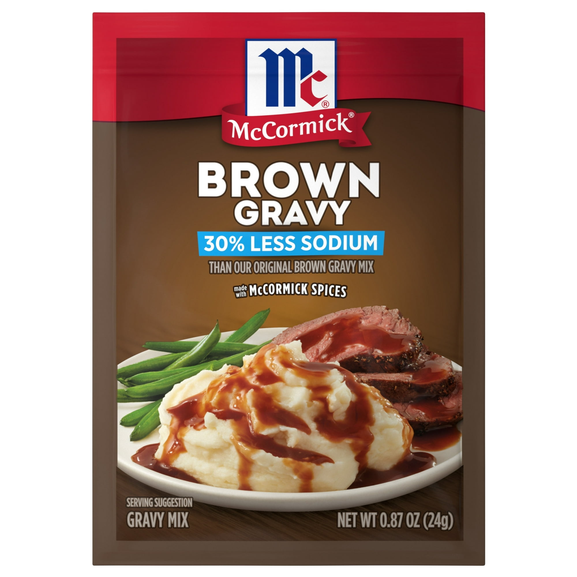 McCormick No Artificial Flavors 30% Less Sodium Brown Gravy Seasoning ...
