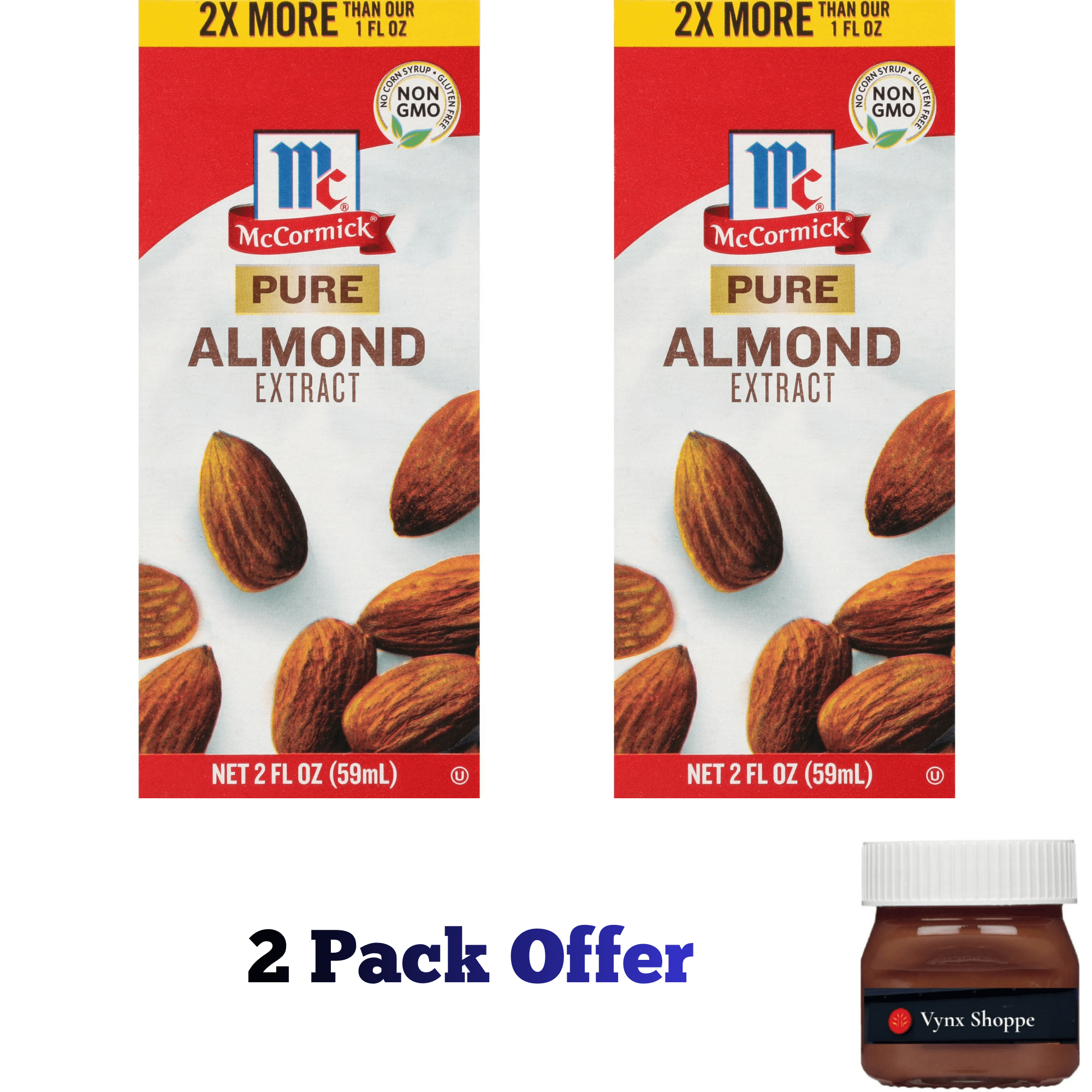 McCormick No Artificial Flavors Pure Almond Extract, 2.0 fl oz Box ...