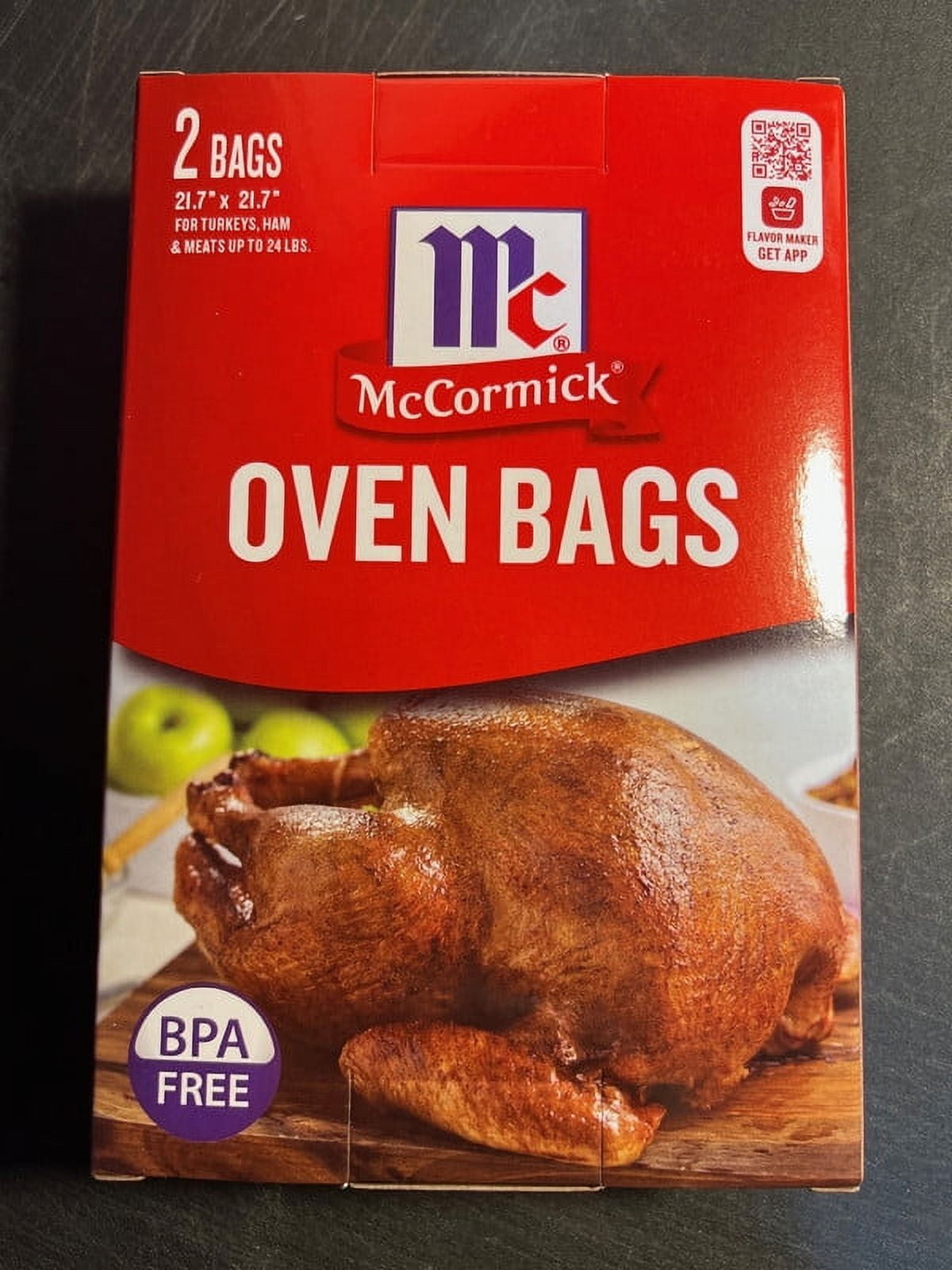 "McCormick Oven Bags for Meats Up to 24 lbs, 2 Bags, 21.7"" x 21.7 ...
