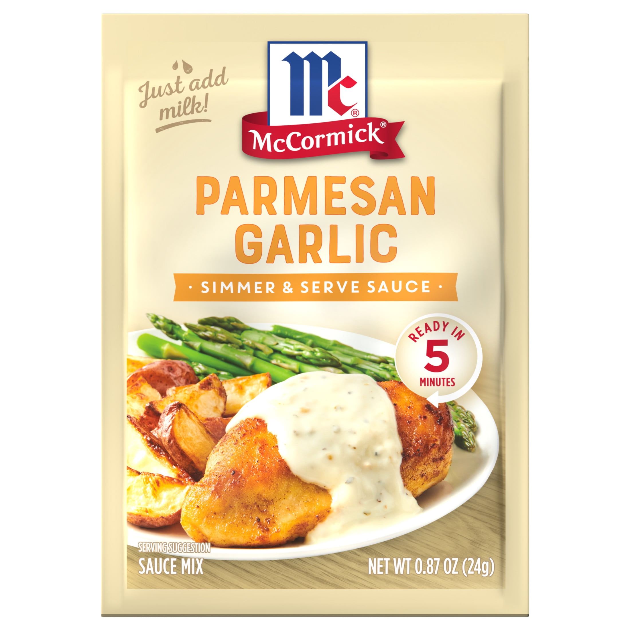 McCormick Parmesan Garlic Sauce Mix 0.87 oz Envelope Easy to Prepare ...