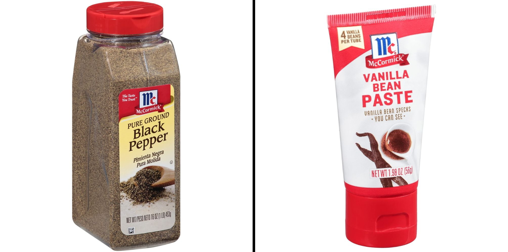 McCormick Pure Ground Black Pepper, 16 oz & McCormick Vanilla Bean ...