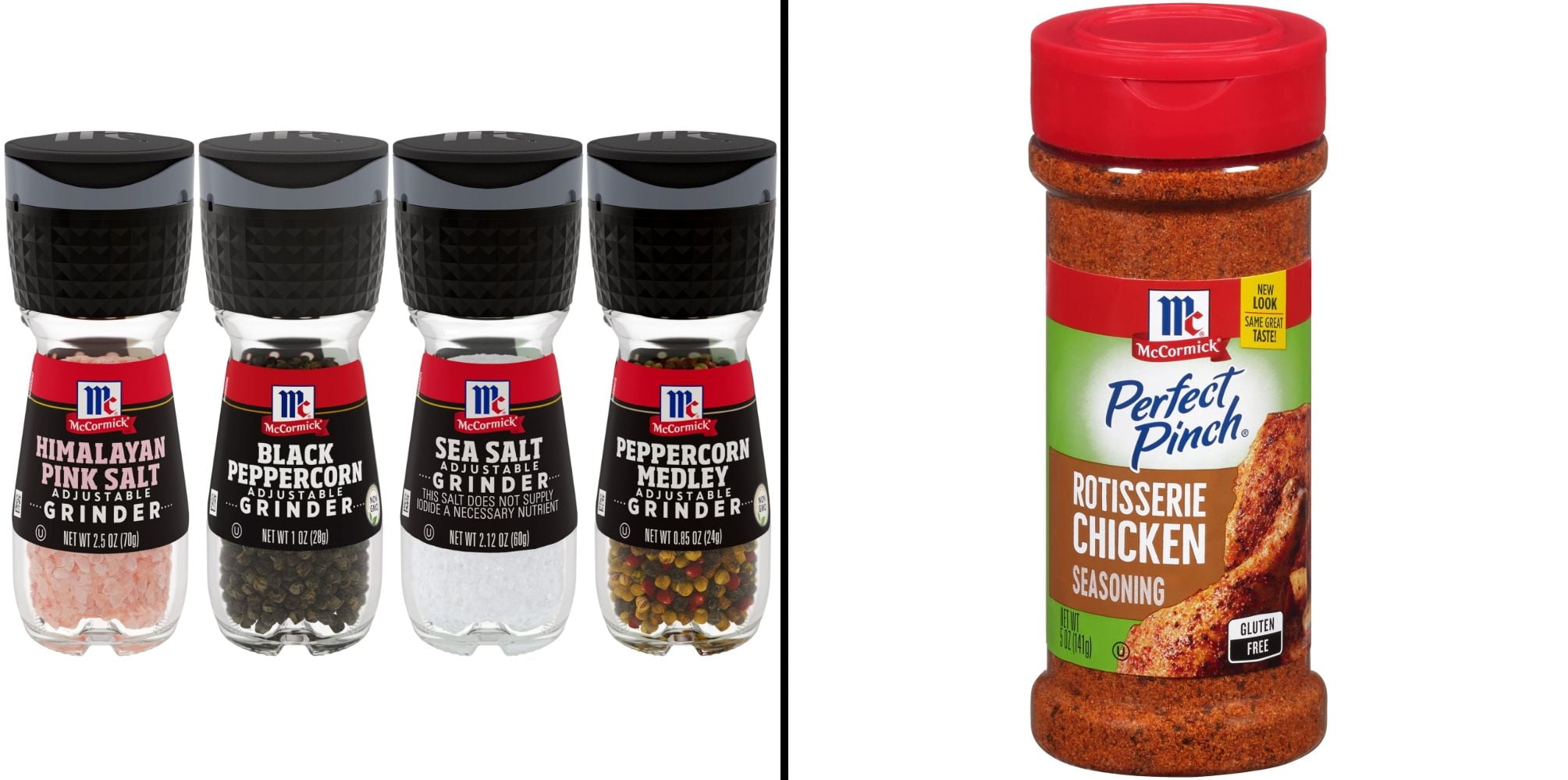 McCormick Salt & Pepper Grinder Variety Pack & McCormick Perfect Pinch ...