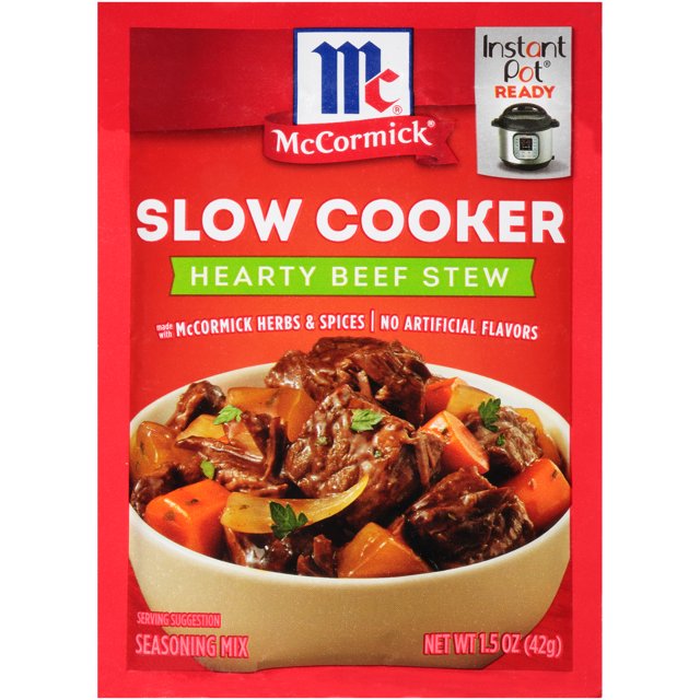 McCormick Slow Cooker Hearty Beef Stew Seasoning Mix, 1.5 oz Envelope ...
