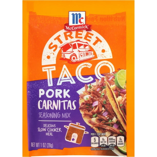 McCormick Street Taco Pork Carnitas Seasoning Mix, 1 oz Envelope ...