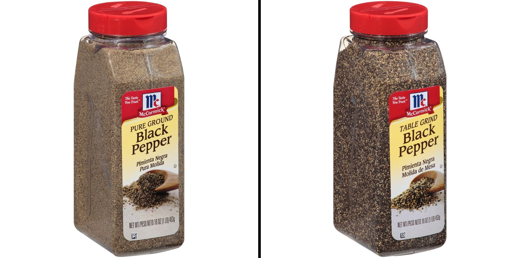 McCormick Table Grind Black Pepper, 16 oz & McCormick Pure Ground Black ...