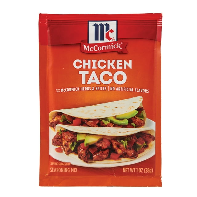 McCormick Taco Seasoning Mix - Chicken, 1 oz Mixed Spices & Seasonings ...