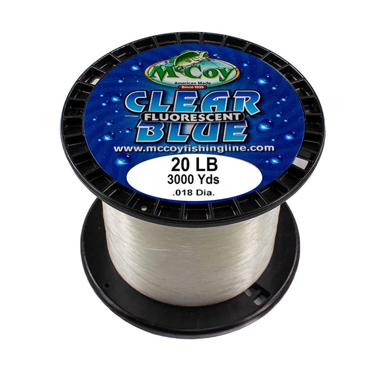 McCoy Clear Blue Fluorescent Premium CoPolymer Monofilament Fishing ...