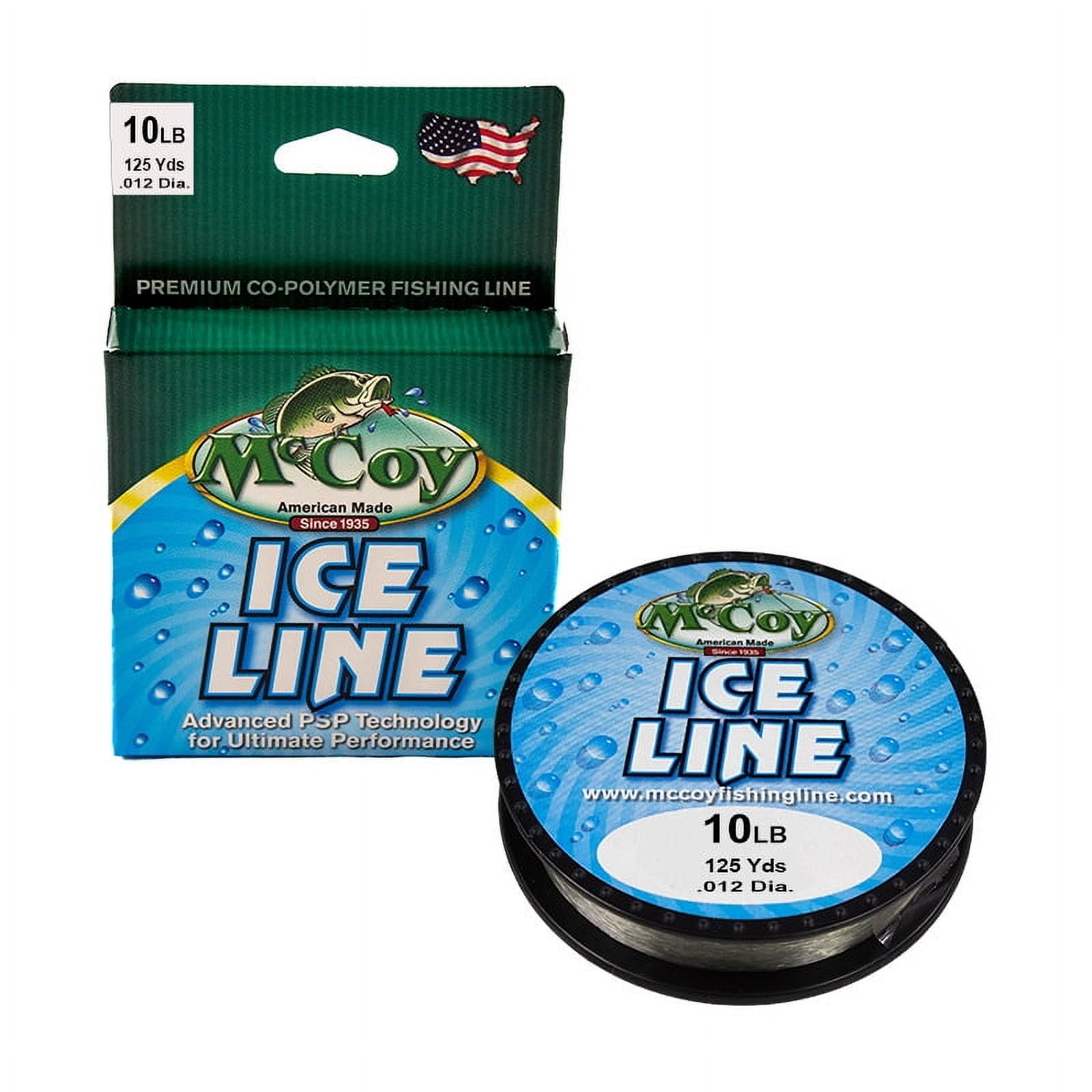 McCoy Ice Line Premium CoPolymer Monofilament Ice Fishing Line (10lb ...
