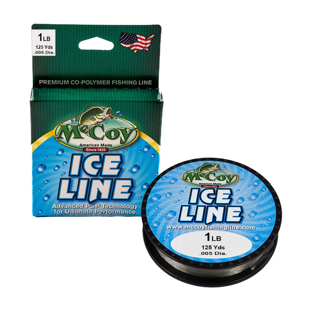 McCoy Ice Line Premium CoPolymer Monofilament Ice Fishing Line (1lb ...