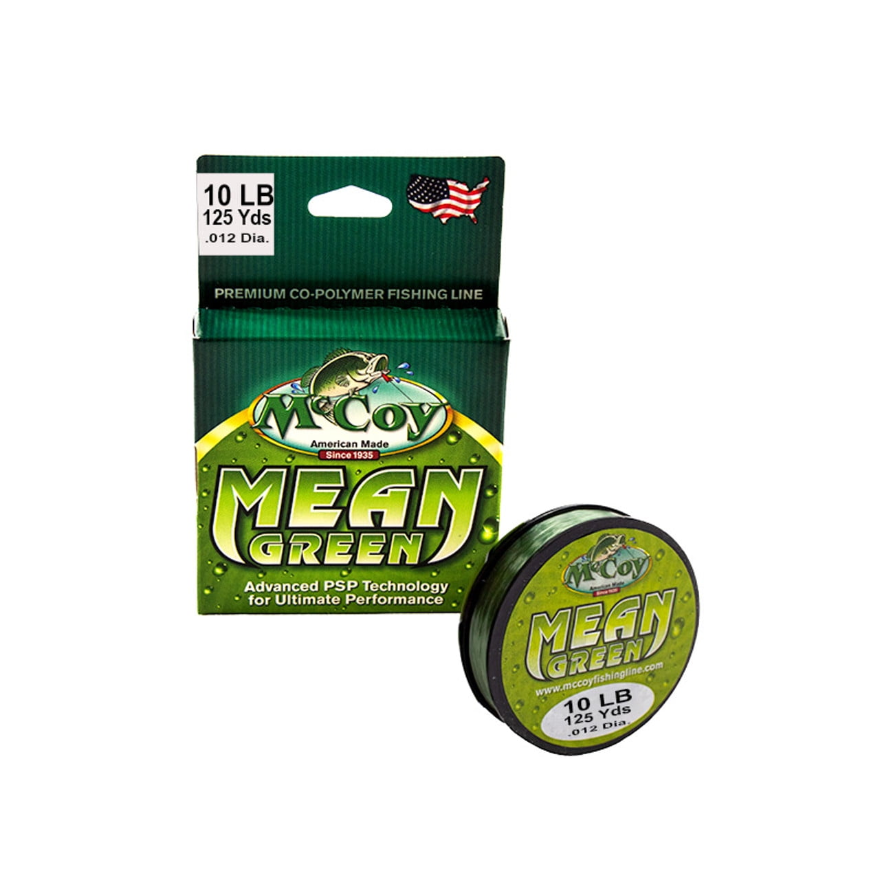 McCoy Mean Green Premium CoPolymer Monofilament Fishing Line (10lb Test ...