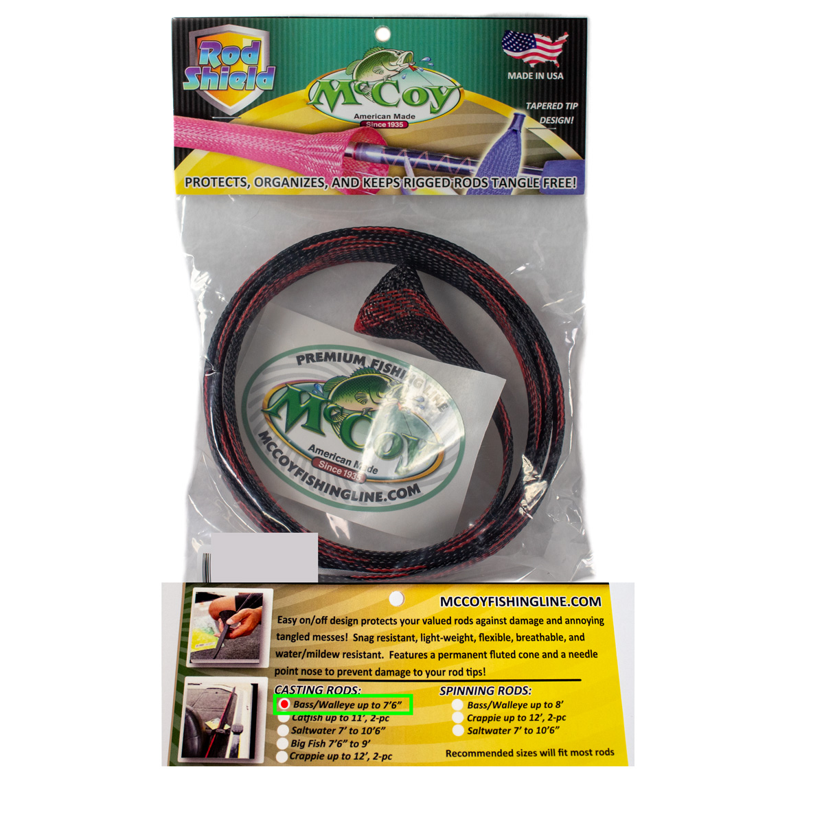 McCoy Rod Shield Casting (Black Widow [Bass/Walleye] Fits Rods up to 7 ...