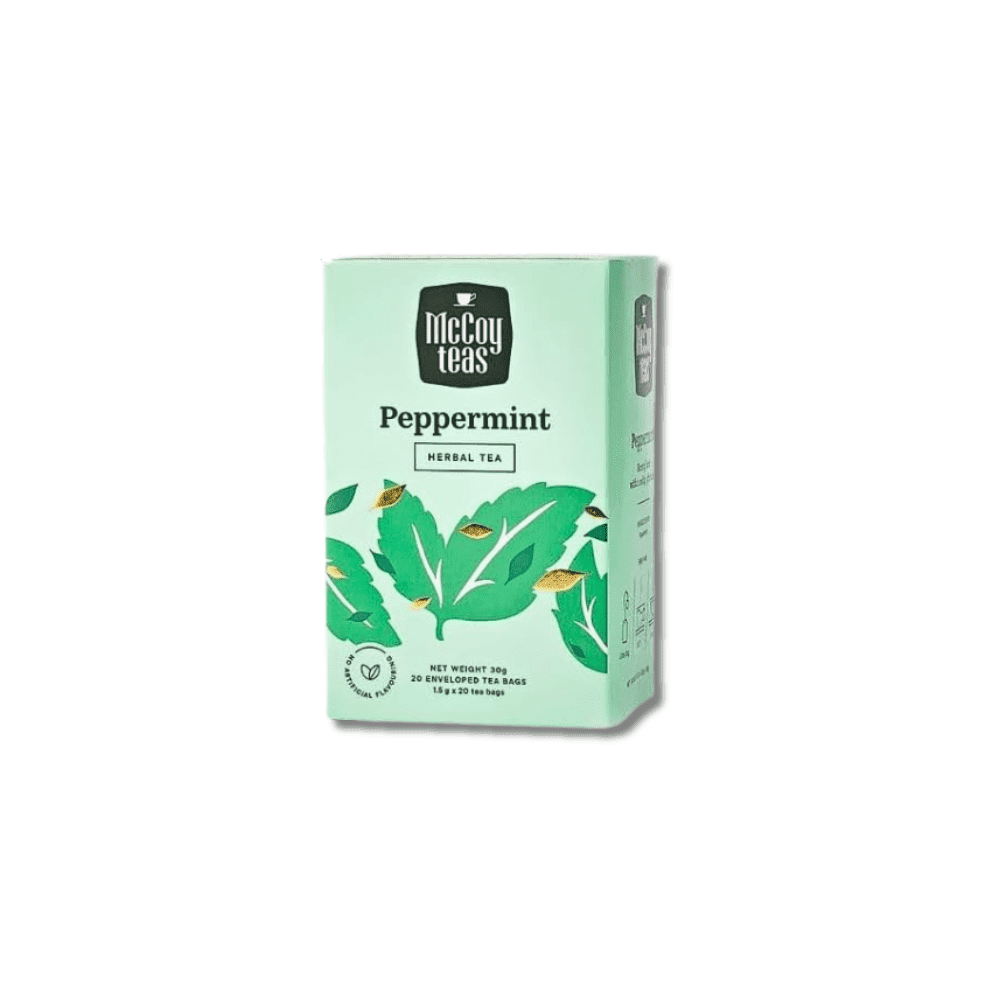 McCoy Teas Peppermint Tea, 20 Individually Wrapped Double Chamber Tea Bags, Premium Ceylon Tea ...